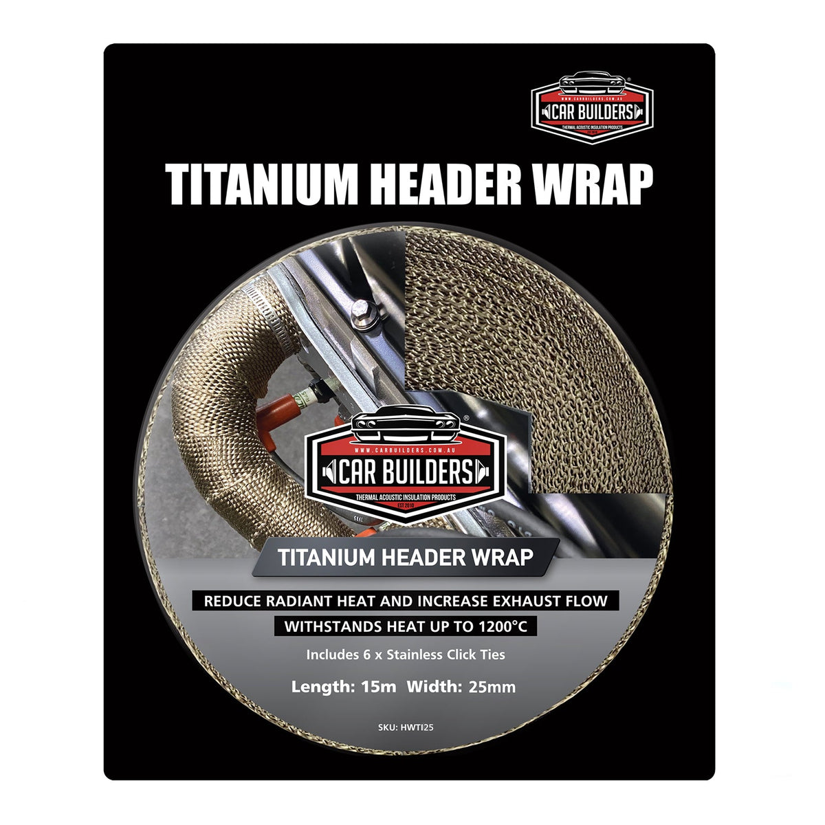 Car Builders Titanium Header Wrap – AutoSpec 4x4