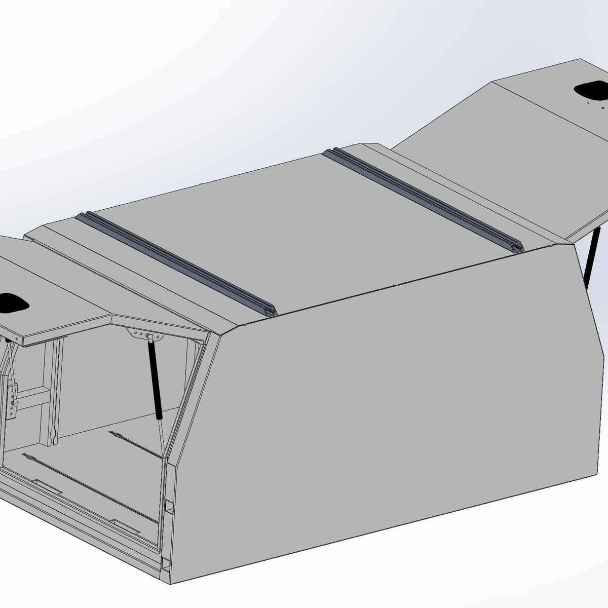 Autospec Unistrut Canopy Roof Rails, 42×24mm Aluminium (Pair ...